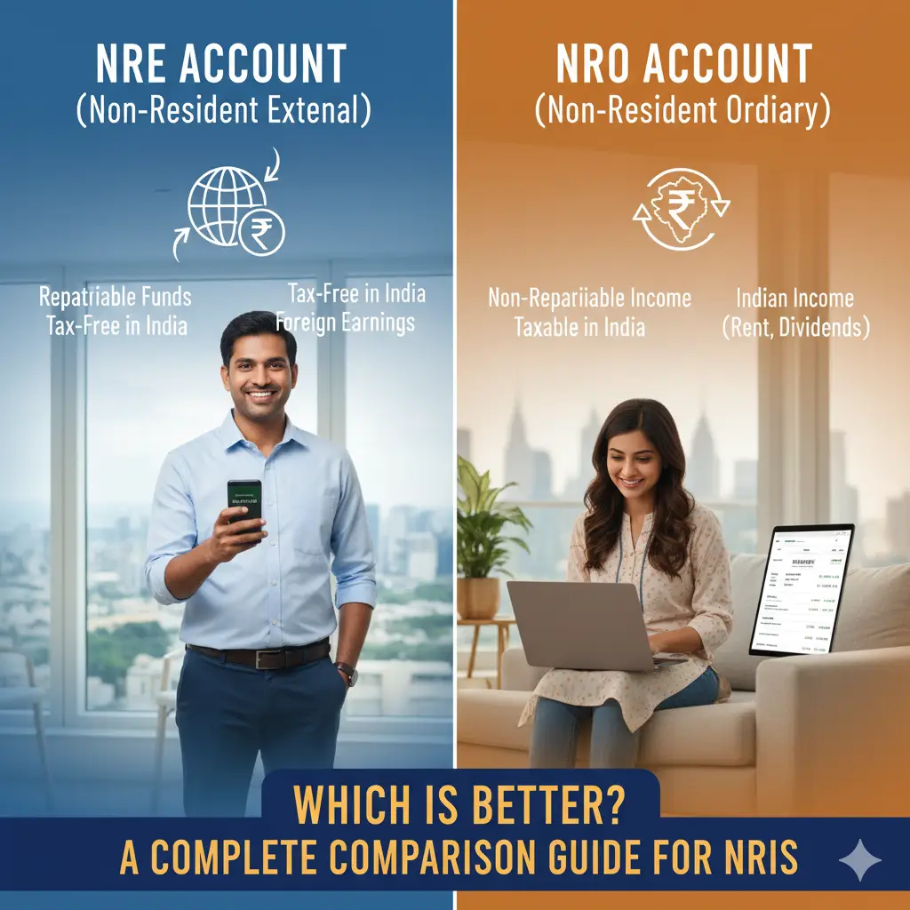 NRE vs NRO Account India 2026 | Complete Comparison Guide for NRIs